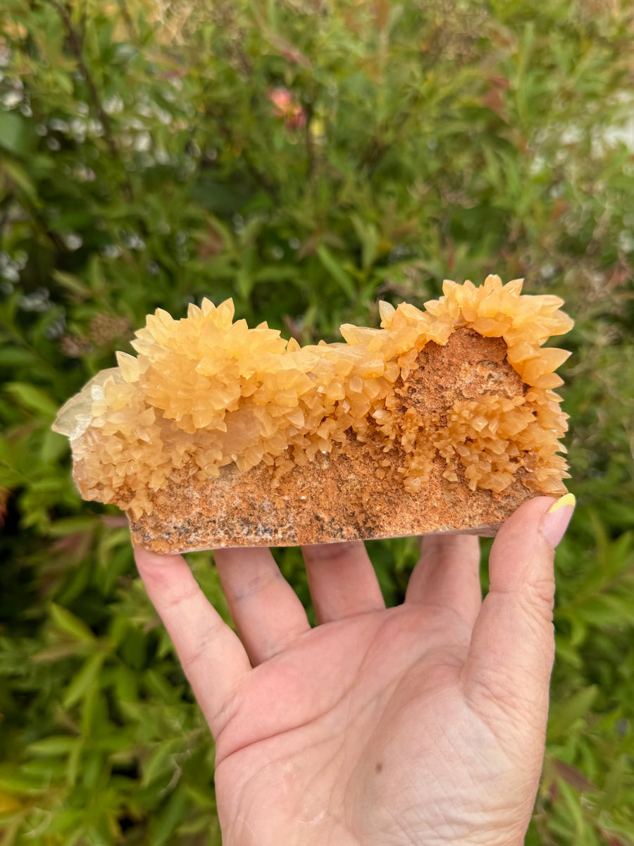 Large Freestanding Orange Calcite Specimen from Wenshan – CrystalsnGems